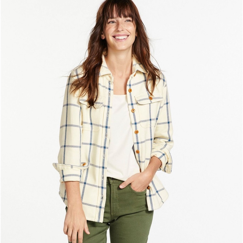 L.L.Bean Signature 1912 Flannel Overshirt In Navy-Gre… - Gem